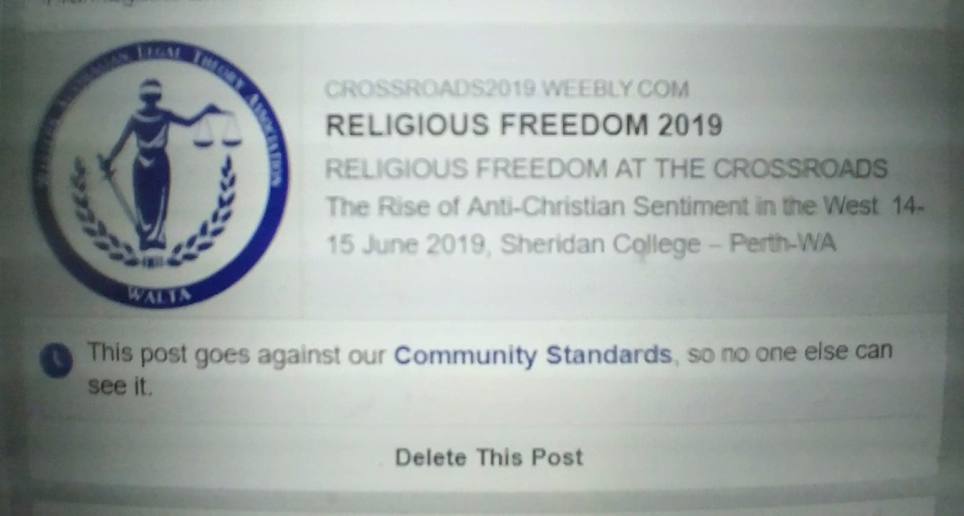 Why is Facebook censoring a conference on Christianity and religious ...