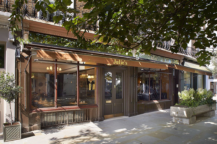 Fairy food for fairy wives: Julie’s Restaurant reviewed | The Spectator ...